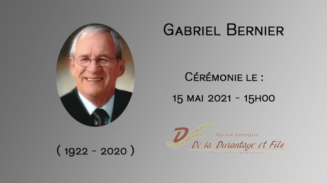 Cérémonie de M. Gabriel Bernier